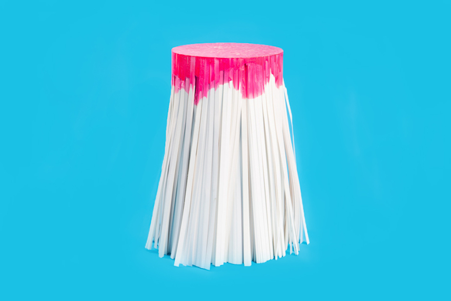 A production-ready stool made out of industrial paper waste and a bit ...