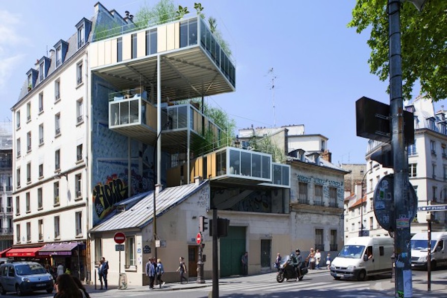 New affordable houses in Paris leech onto existing buildings | Design ...