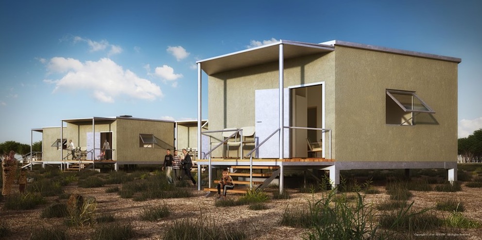 Hexagonal emergency housing designed to perform on a long-term basis ...