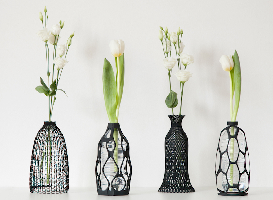 3D-printed vase collection upcycles plastic bottles | Design Indaba