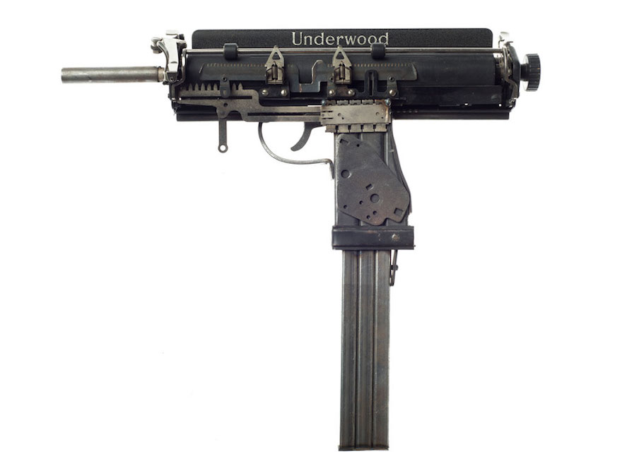Artist’s mock machine guns are sculpted from old typewriters | Design ...
