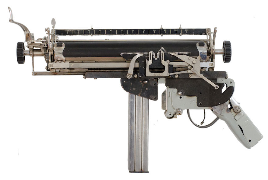 Artist’s mock machine guns are sculpted from old typewriters | Design ...