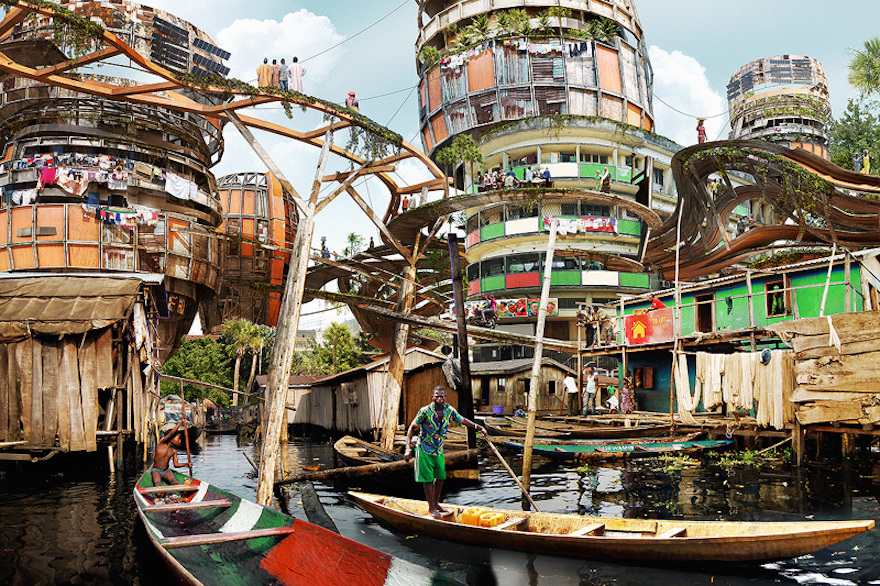 Artist imagines colossal vertical slums in Lagos | Design Indaba