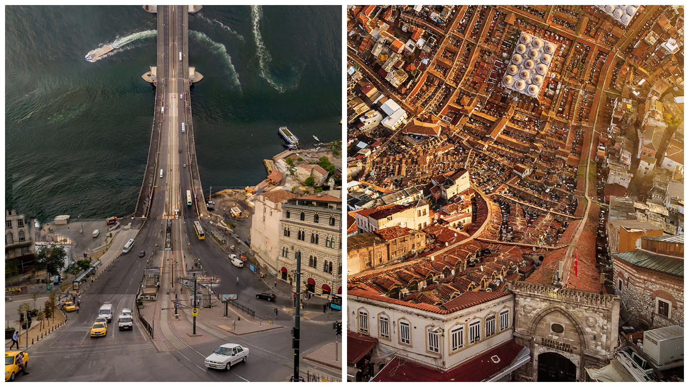 Turkish artist toys with gravity in surreal depictions of Istanbul ...