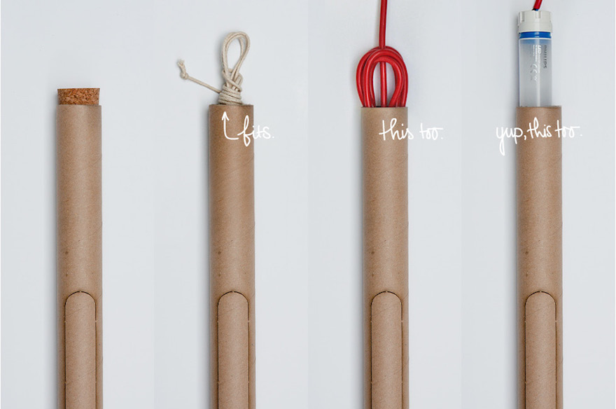 Ceiling lamp made from its own packaging | Design Indaba