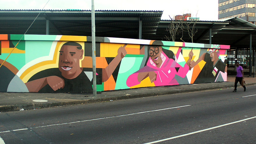 Durban-based artist adds vibrant artwork to a local taxi rank | Design ...